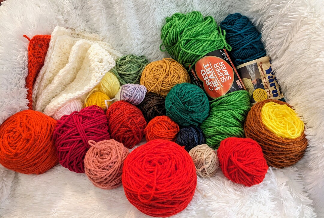 Stash Yarn Recycle Repurpose Scrap Yarn Acrylic Yarn - Etsy