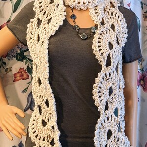 Oyster Shell Lace, Scarf, Crochet Scarf, Lady Scarf, Fashion, Accessory ...
