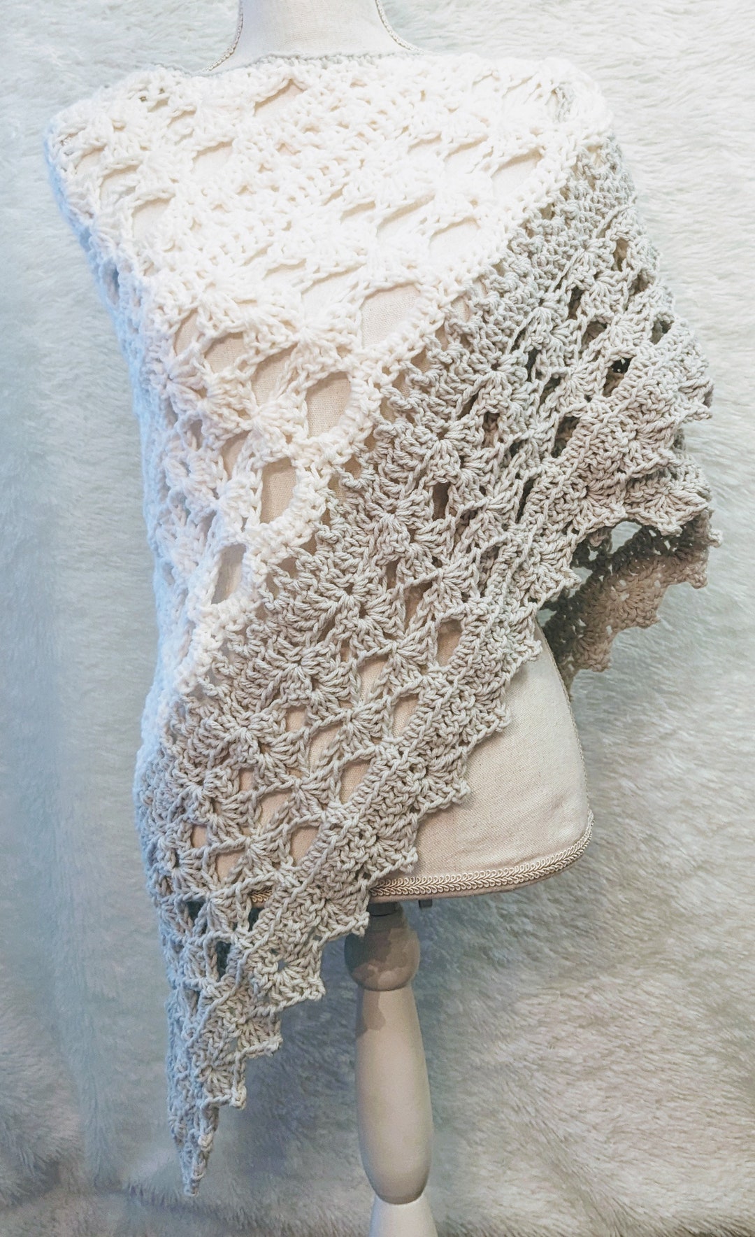 Ladies Shawl, Lacey Shawl, Hand Crocheted, Women's Shawl, Cover Up ...