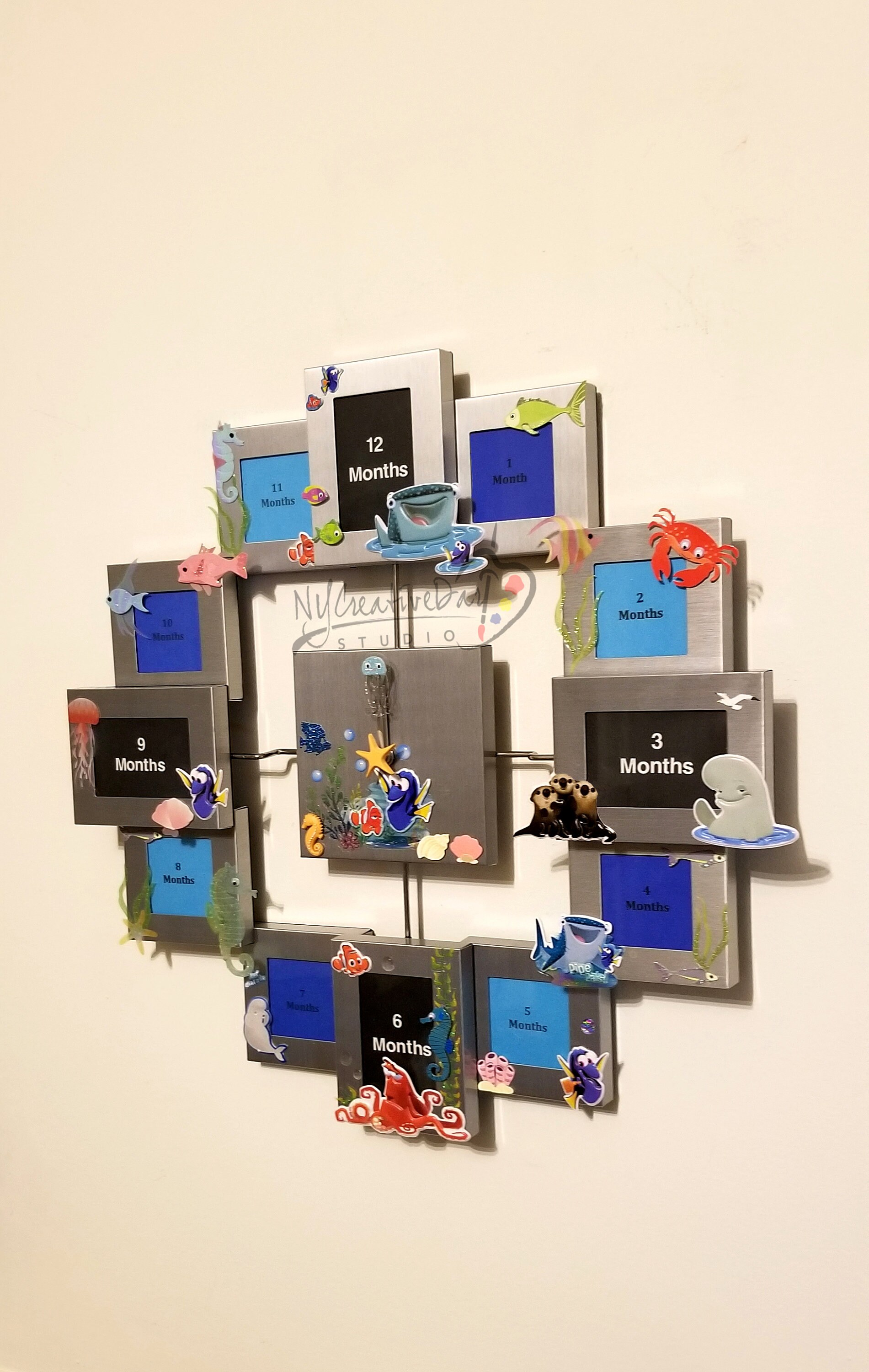 Girl Birthday Gift,finding Dory,first Year Collage Clock,nursery Gift ...