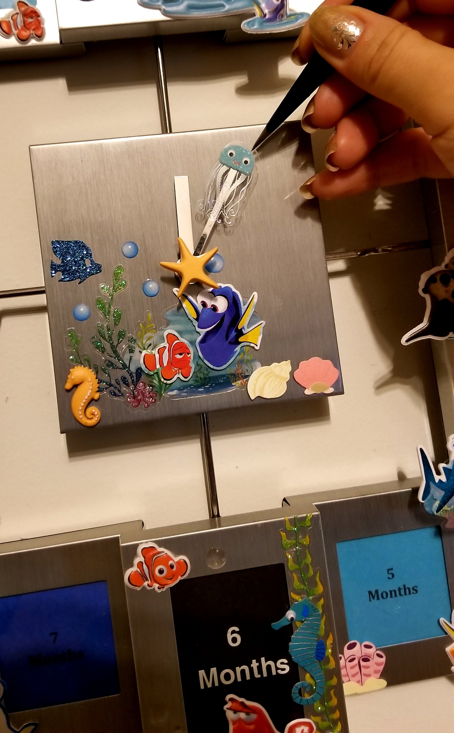 Girl Birthday Gift,finding Dory,first Year Collage Clock,nursery Gift ...