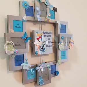 Baby Shower Gift,first Year Collage Clock,newborn ,baby Boy,first Year ...