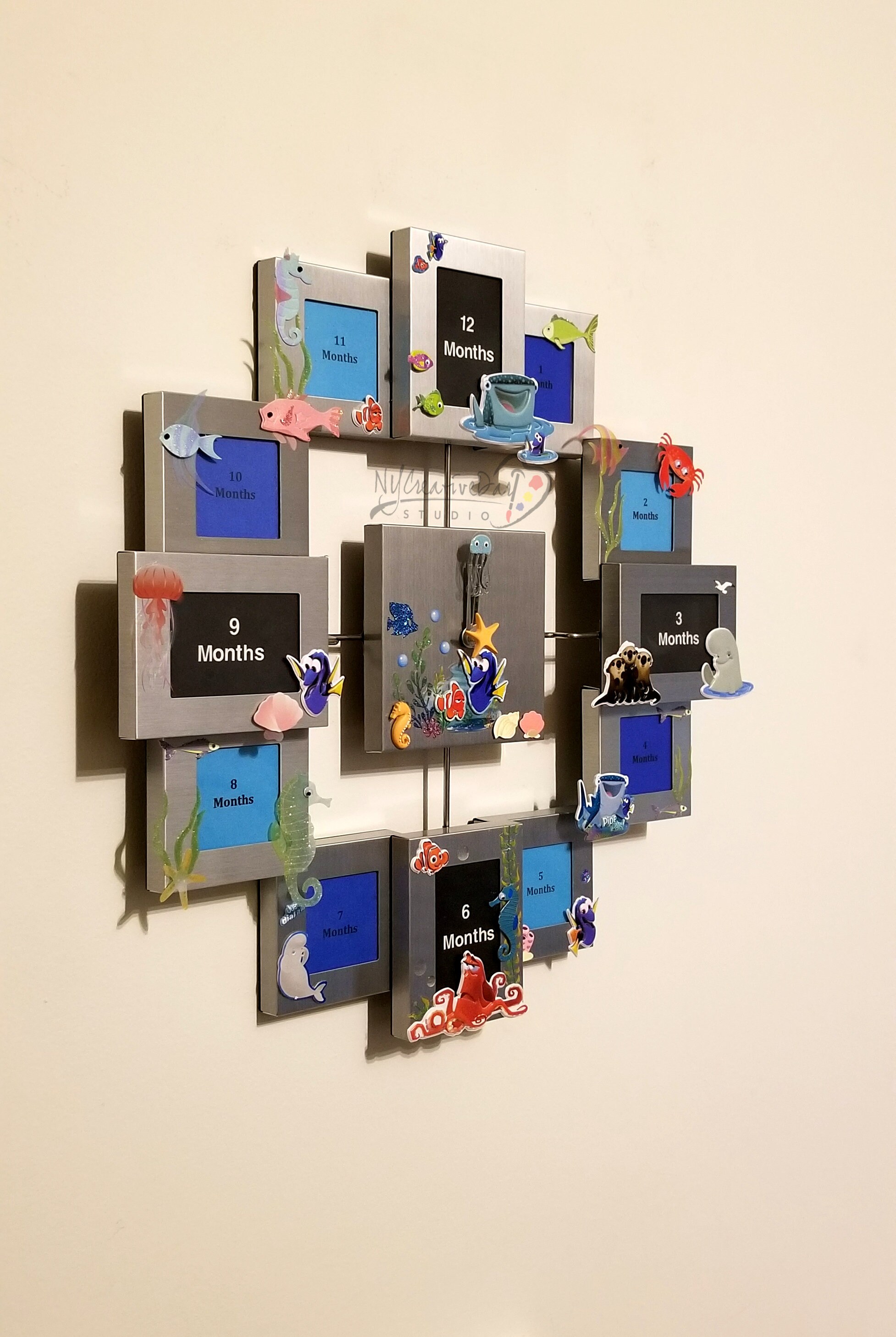 Girl Birthday Gift,finding Dory,first Year Collage Clock,nursery Gift ...