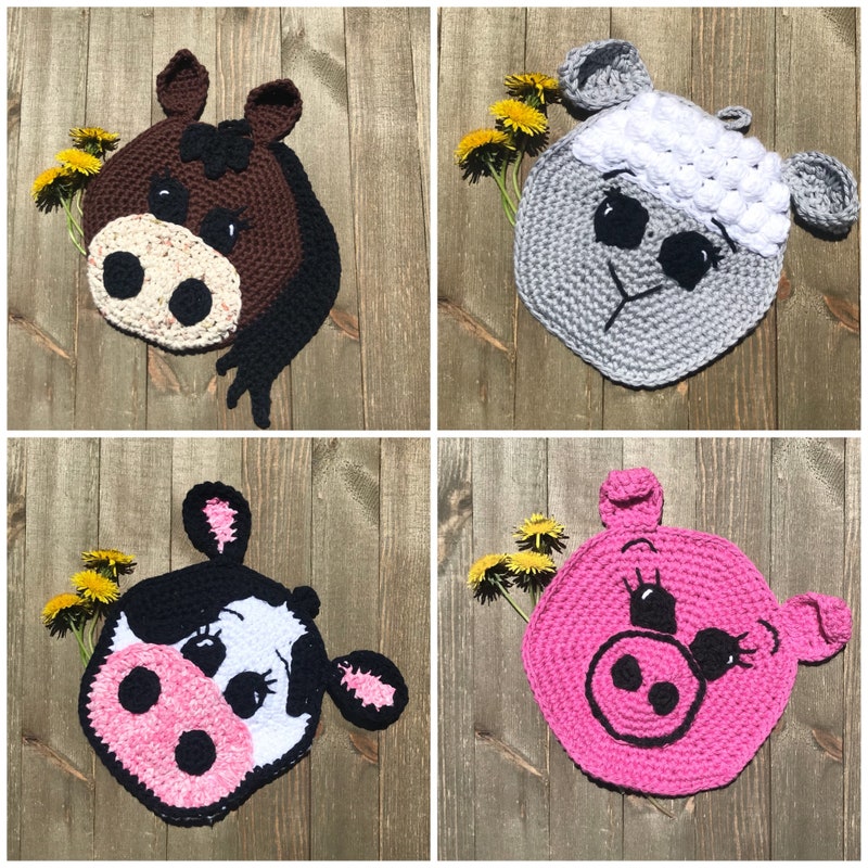 Crochet Pig Coasters - Etsy