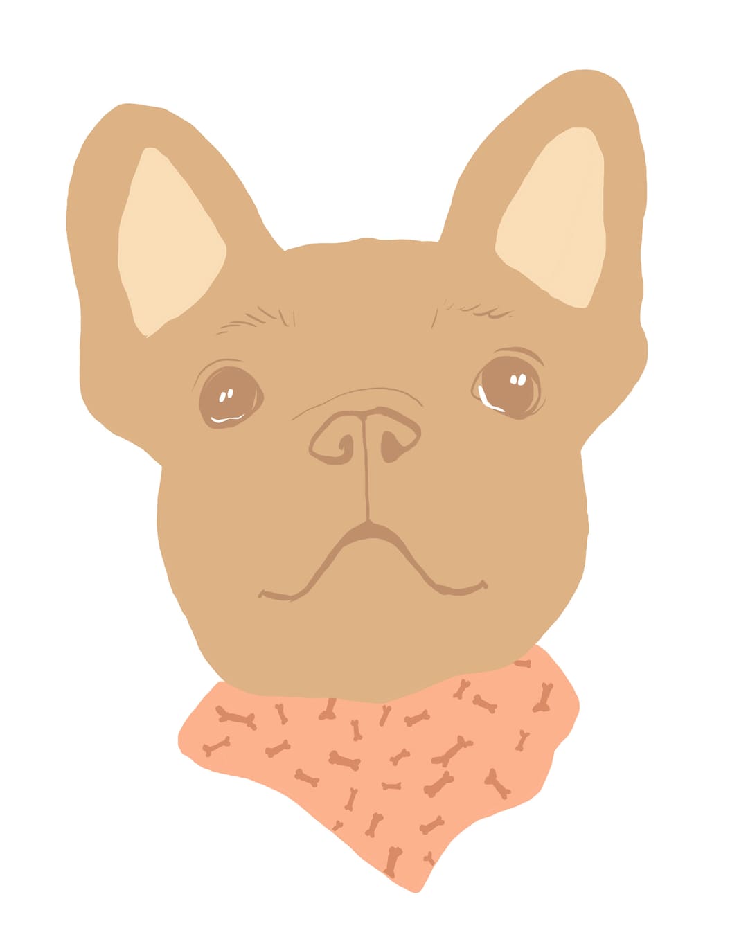 French Bulldog Portrait | Dog Digital Art Download | Brown French ...