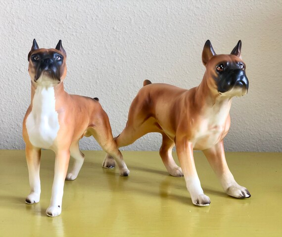 Boxer Dog Figurines / Boxer Dogs / Vintage Figurines / | Etsy