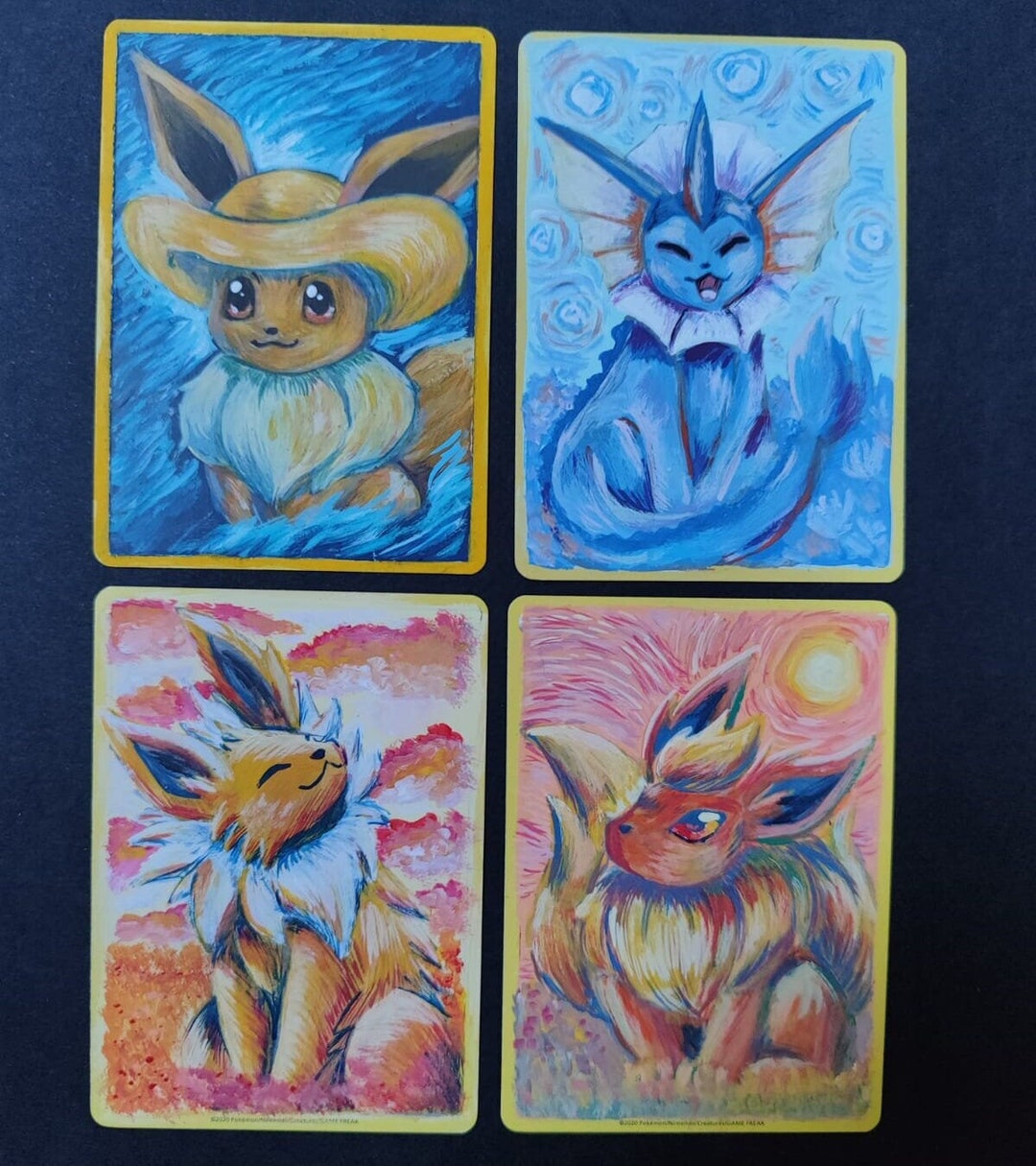 Pokemon Eve Evolutions Full Art Painted Card Van Gogh Style - Etsy