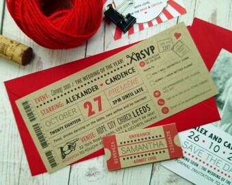 Ticket Style Invite - Etsy