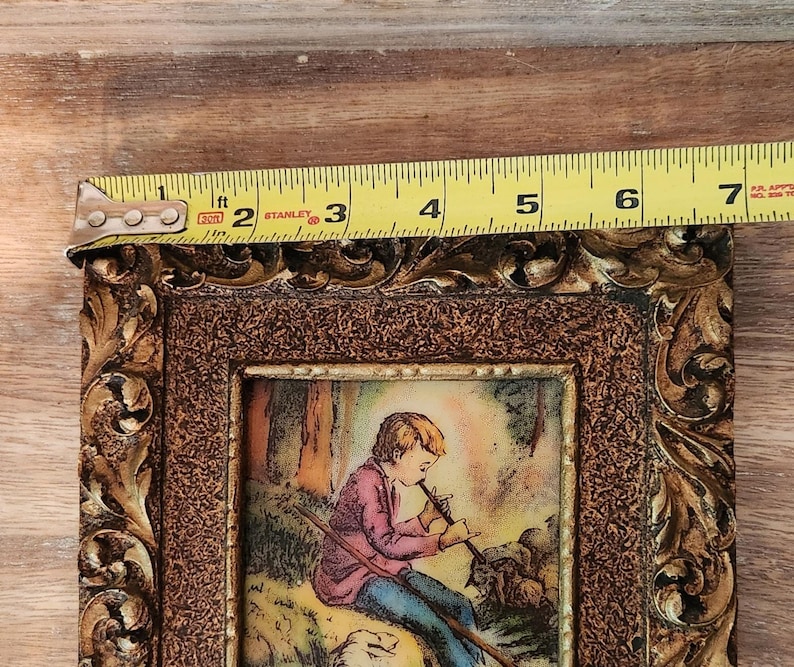 Vintage Artini Engraving – Shepherd Boy With Sheep & Flute – Signed ...