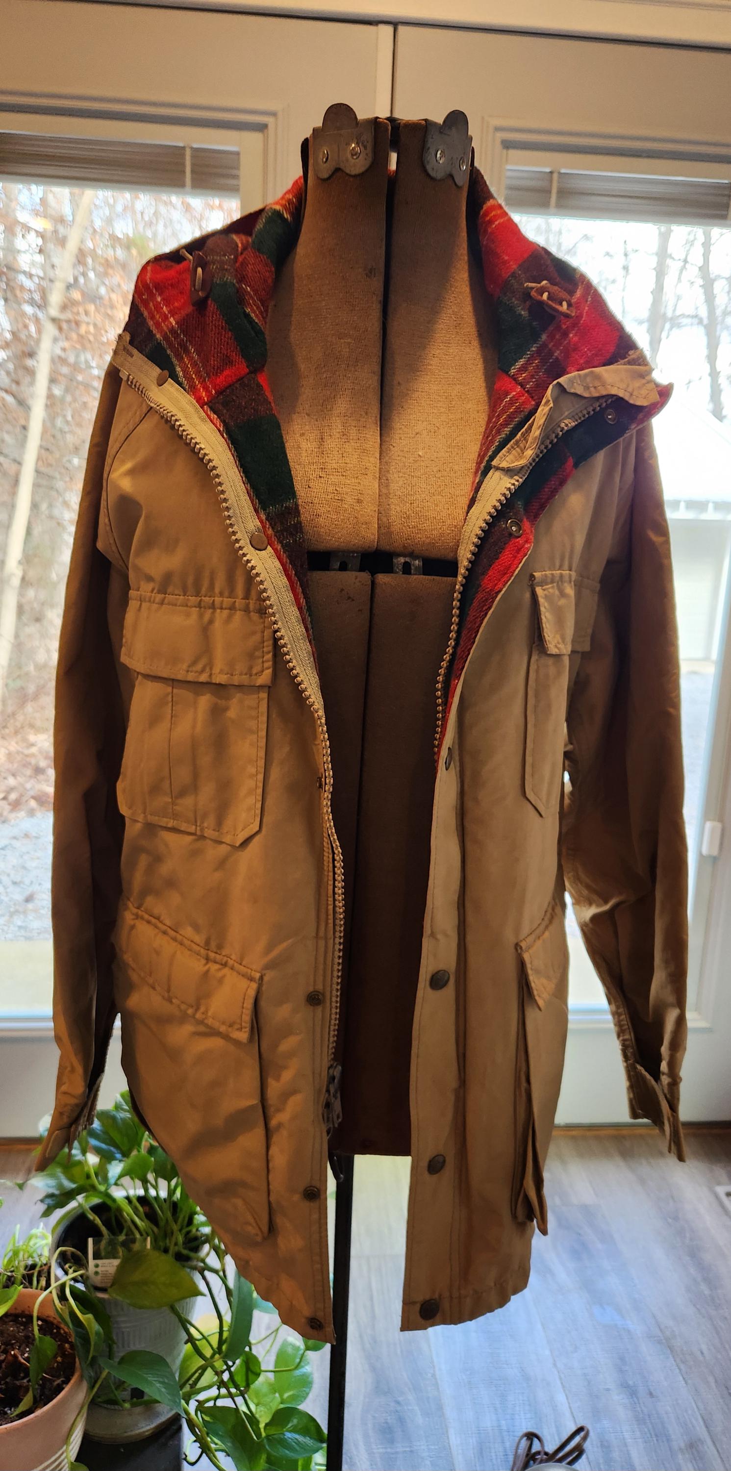 1960s Woolrich Field Jacket, Tan Jacket, Red Plaid Interior, English ...