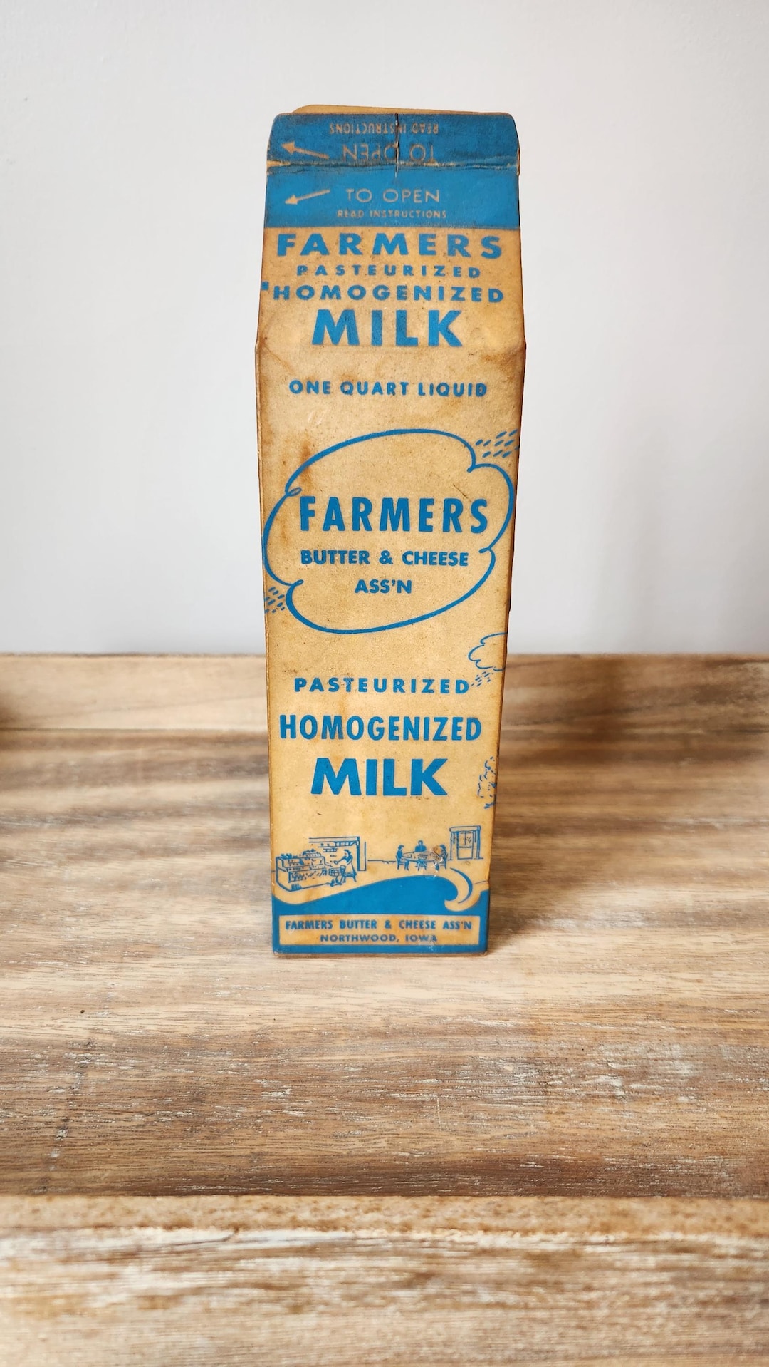 Vintage Farmers Milk Carton – Retro Dairy Packaging – Farmhouse Kitchen ...