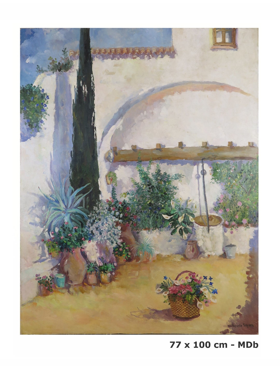 A Vintage Oil Painting by Spanish Painter Vicente Segura Depicting His ...