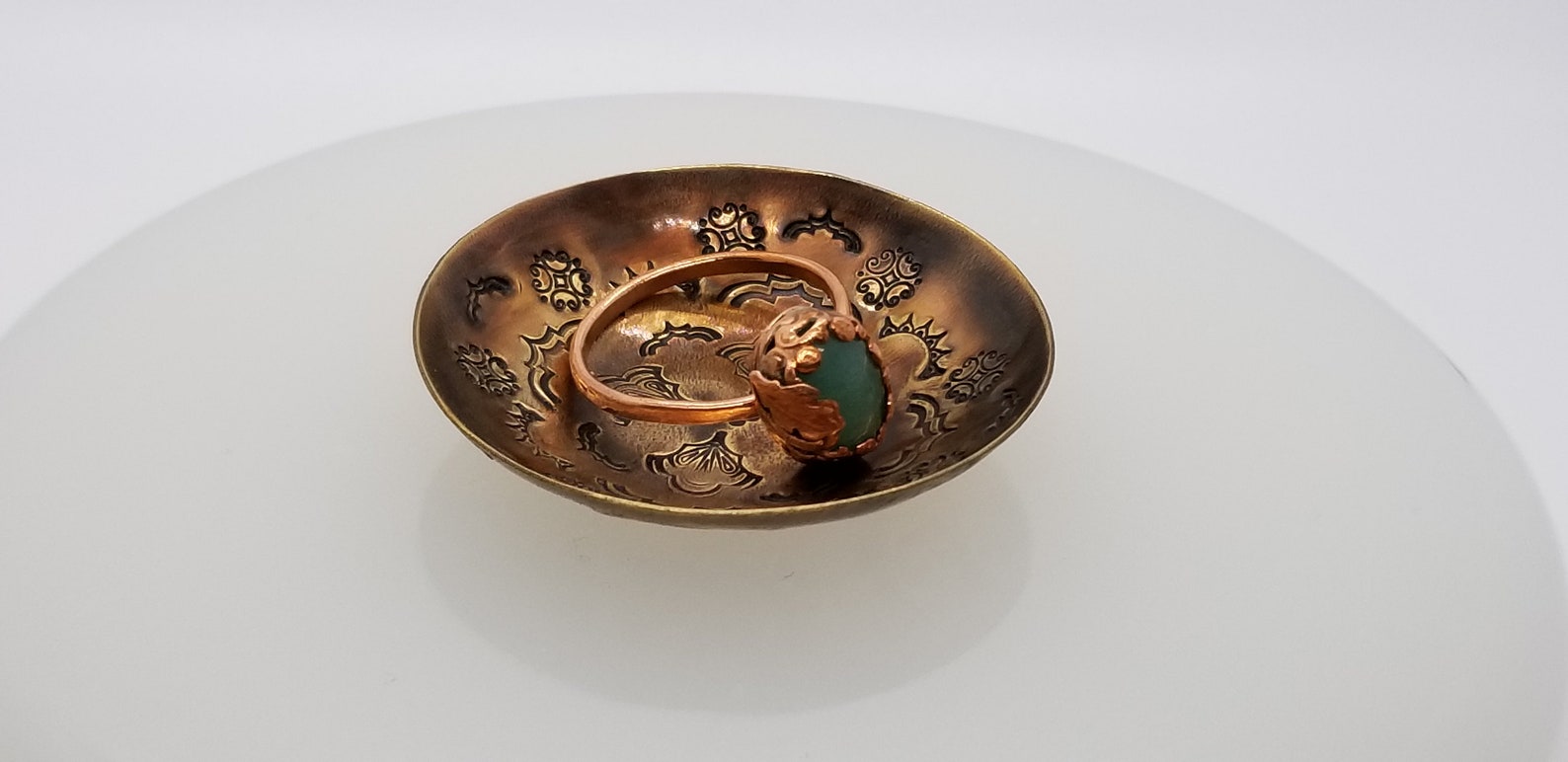 Hand-forged Brass Trinket / Ring Dish With Hand-stamped Moroccan ...