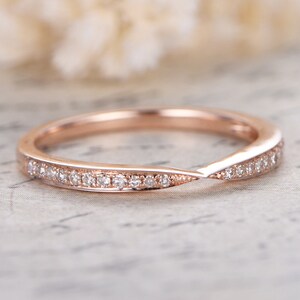 Curved Wedding Band Chevron Wedding Bandtwist Wedding - Etsy