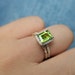 6x8mm Emerald Cut Ring Peridot Engagement Ring Set 14K Rose - Etsy