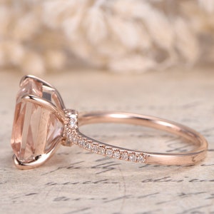 9mm Princess Cut Morganite Ring,morganite Engagement Ring,morganite ...