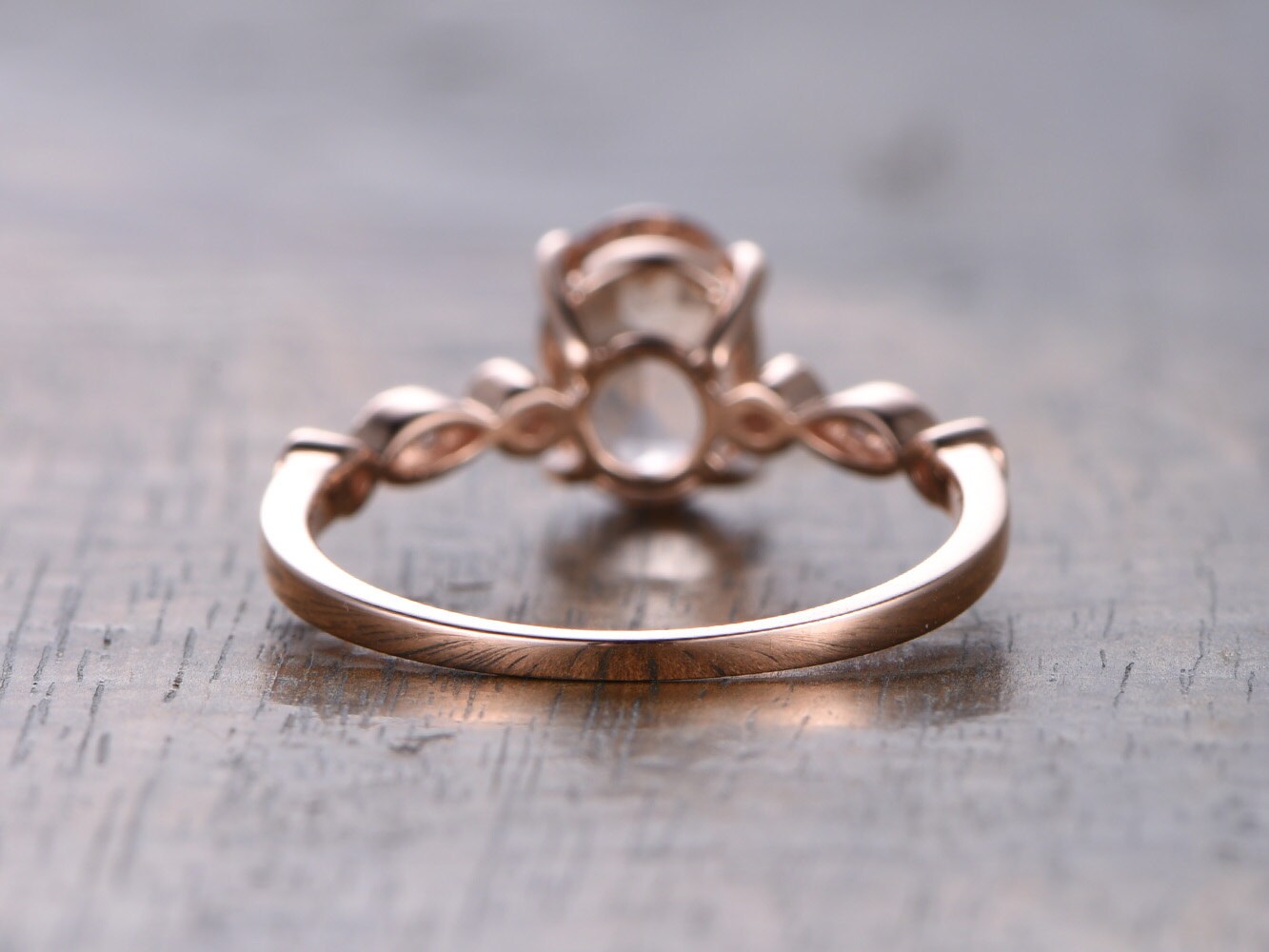 Morganite Ring Rose Gold Morganite Solitaire Ring Art Deco | Etsy