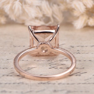 9mm Princess Cut Morganite Ring,morganite Engagement Ring,morganite ...