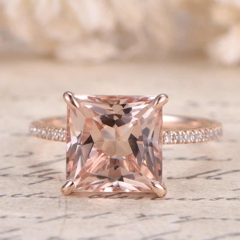 Rose Gold Morganite Ring - Etsy