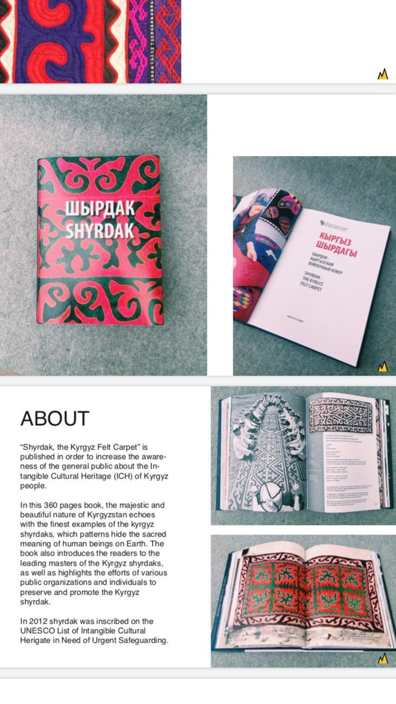 SHYRDAK Kyrgyz Felt Carpet Book / Gift Book on Felt Carpet / Kyrgyz ...