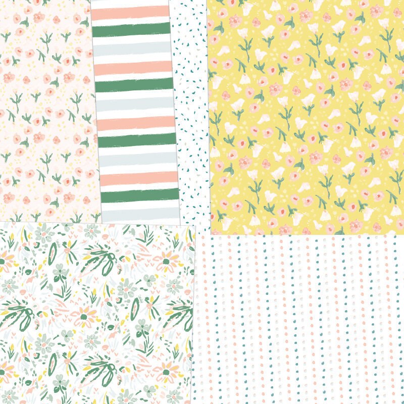 Spring Sugar 14 Digital Papers, Spring Watercolor Digital Pattern ...