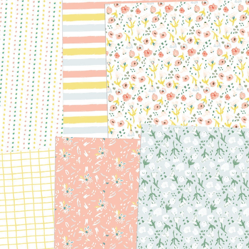 Spring Sugar 14 Digital Papers, Spring Watercolor Digital Pattern ...