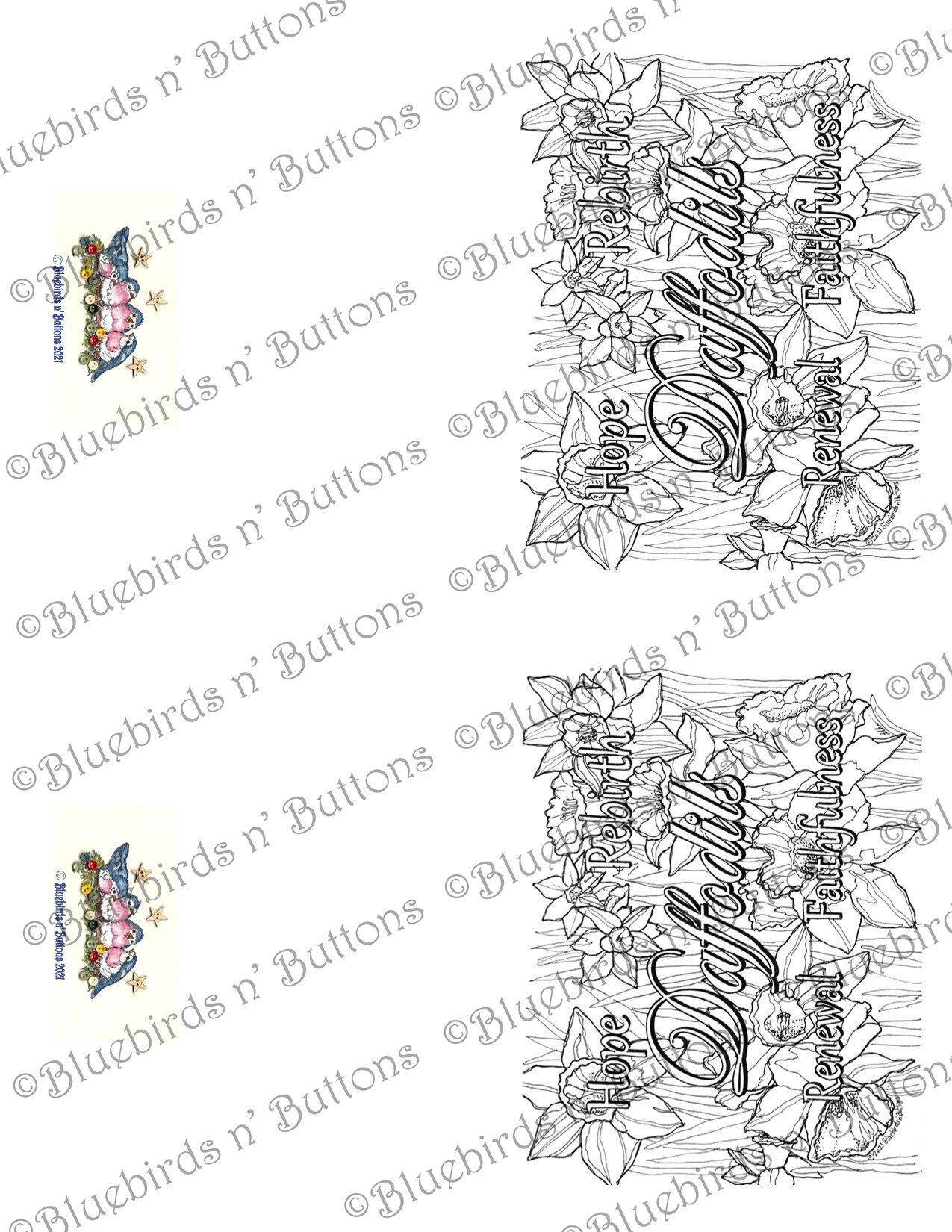 Printable Color-Your-Own Note Cards Blank Greeting Cards | Etsy