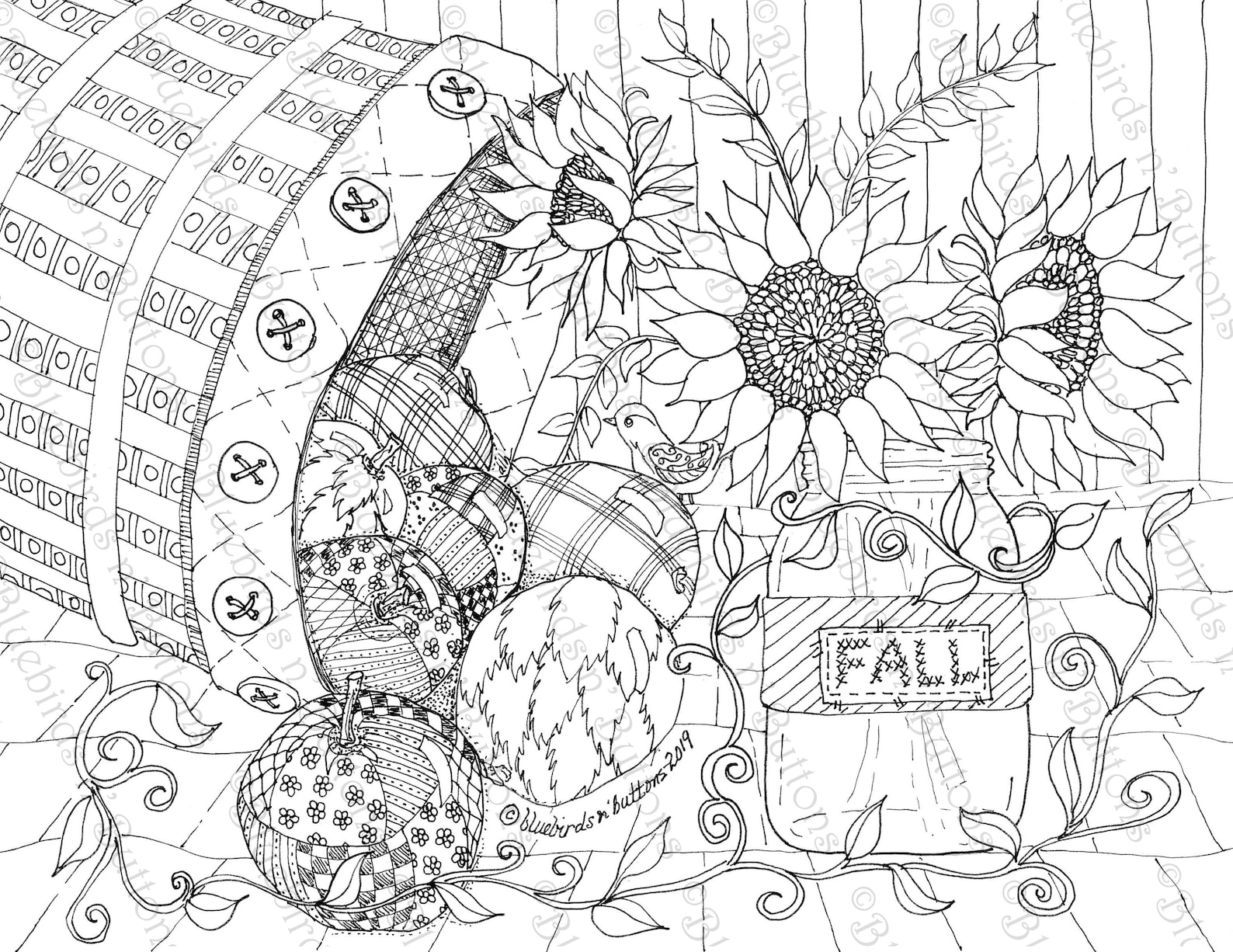 Coloring Page - Printable Coloring Page - September Coloring - Fall ...