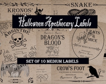 Witch Apothecary Labels, Halloween Labels, Potion Ingredient Labels ...