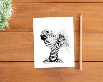 Zebra Note Flats With Matching Envelopes Set of 12 Note Cards - Etsy
