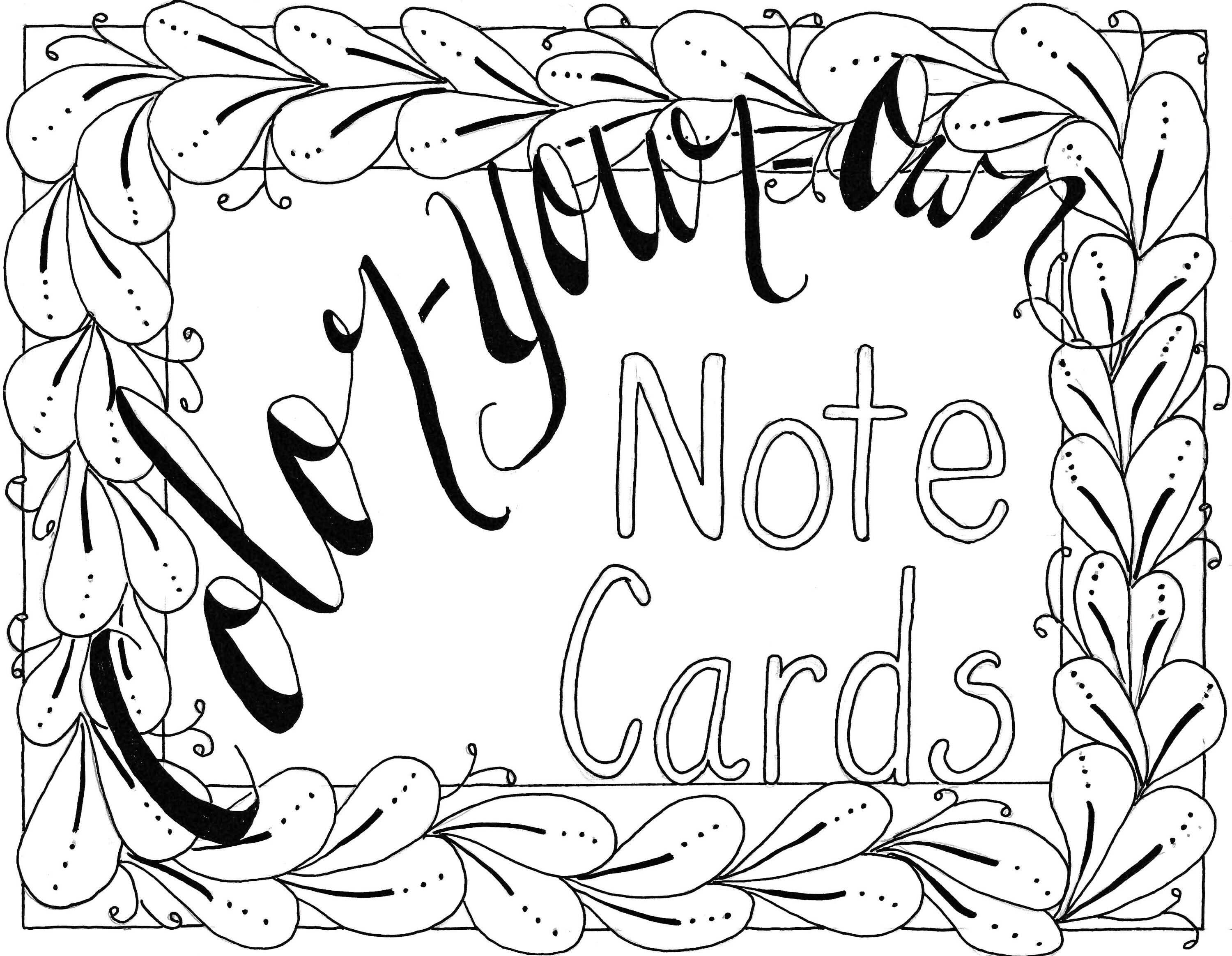 Color Your Own Note Cards Pack of 5 With Envelopes | Etsy