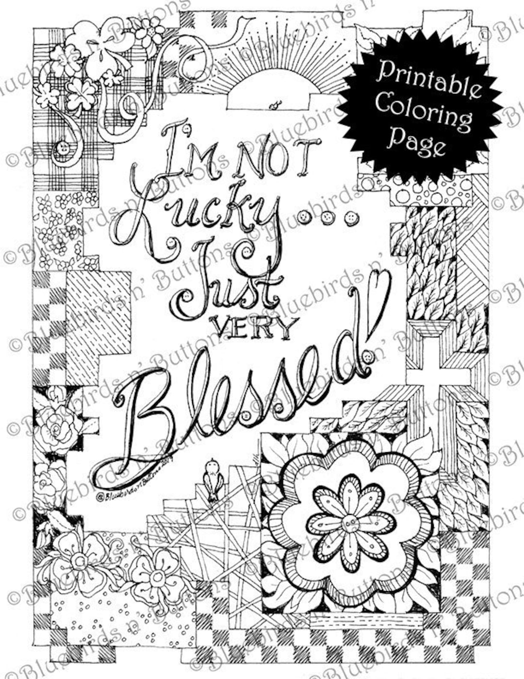 Printable Coloring Page - March Lucky Coloring Page - Digital Download ...