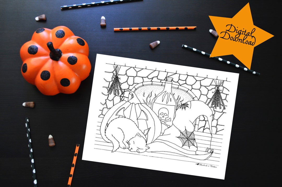 Printable Color-your-own Halloween Note Cards - Blank Greeting Cards ...