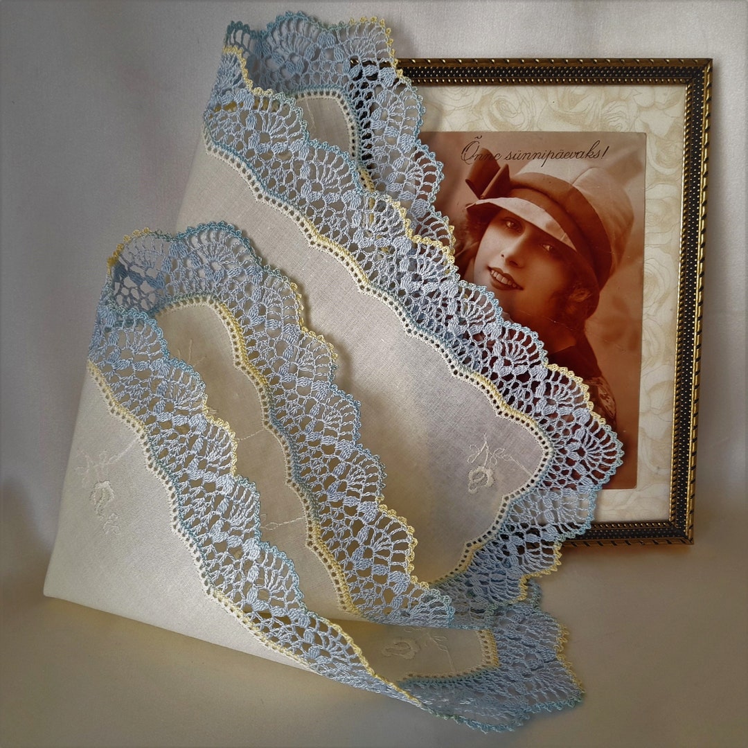 Wave Edge Crochet Lace Handkerchief. - Etsy