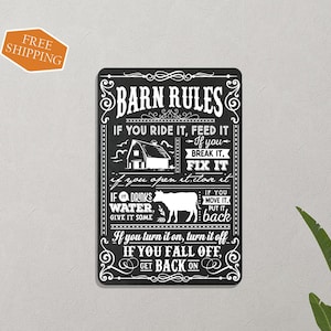 Barn Rules Sign, Farmhouse Barn, Inspirational Signs, Farmhouse Signs ...
