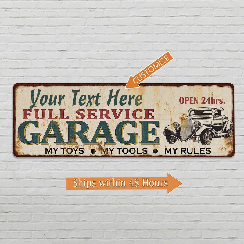 Rusty Garage Signs - Etsy
