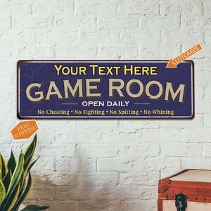 Personalized Game Room Sign Rec Room Card Room Billiard Room Family Man ...