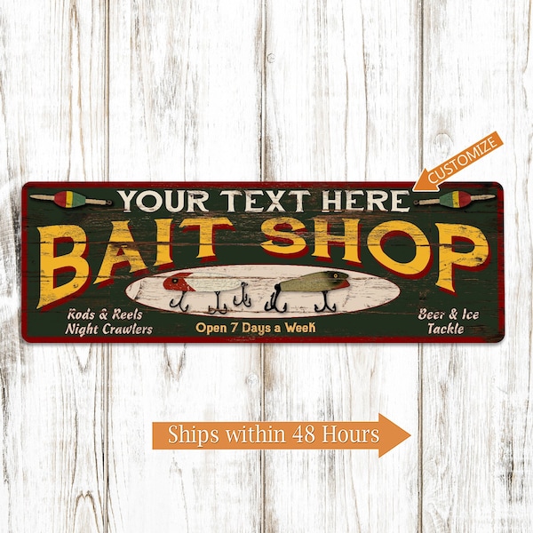 Rustic Bait Shop Sign - Etsy