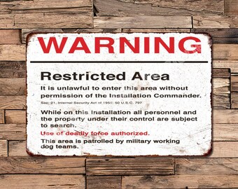 Restricted Area Band Members only Sexy Enamel Metal TIN | Etsy