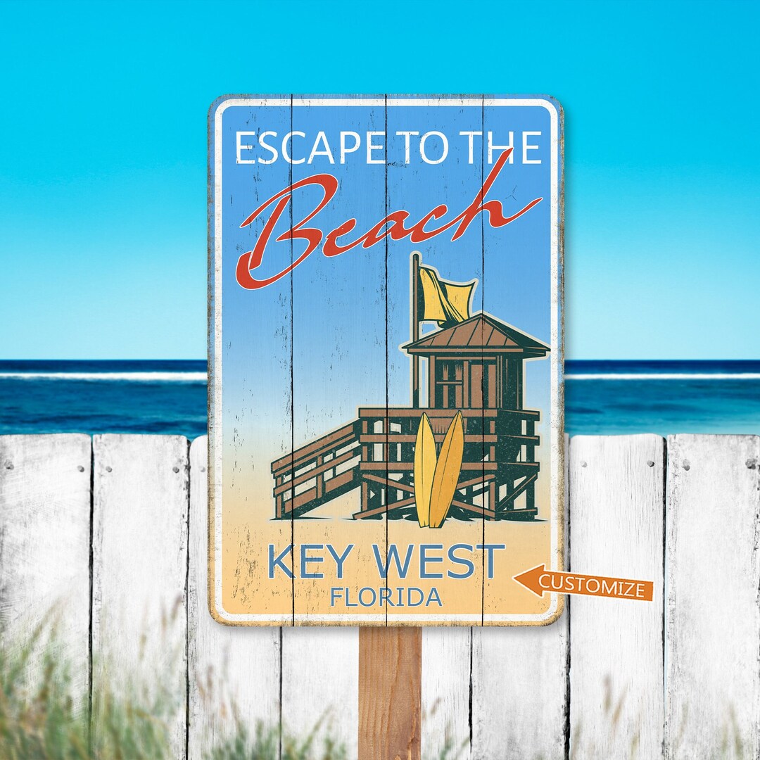 Beach Sign With Custom Beach Name for Beach House Décor Nautical Theme ...