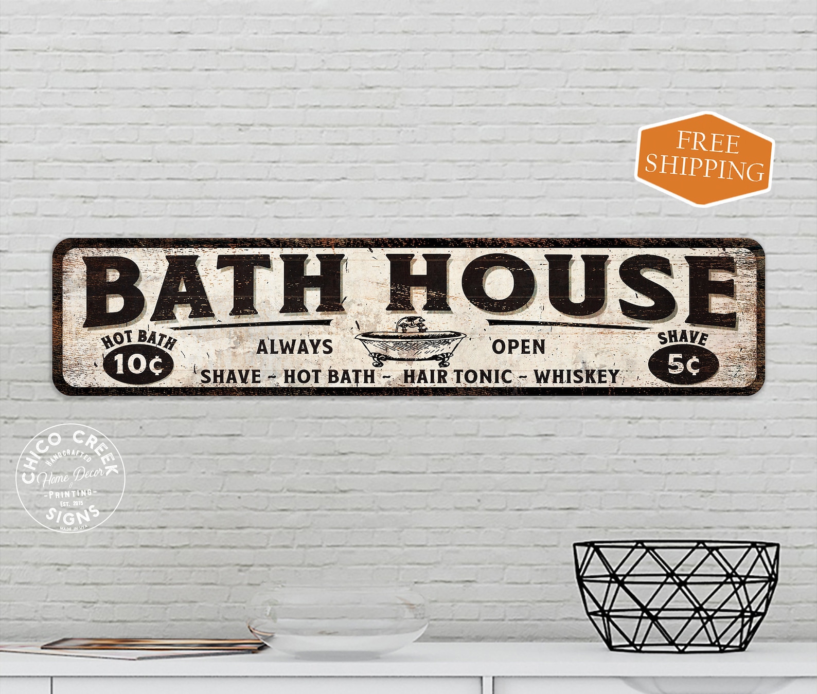 Bath House Sign Bathroom Decor Wash Room Bathroom Sign - Etsy