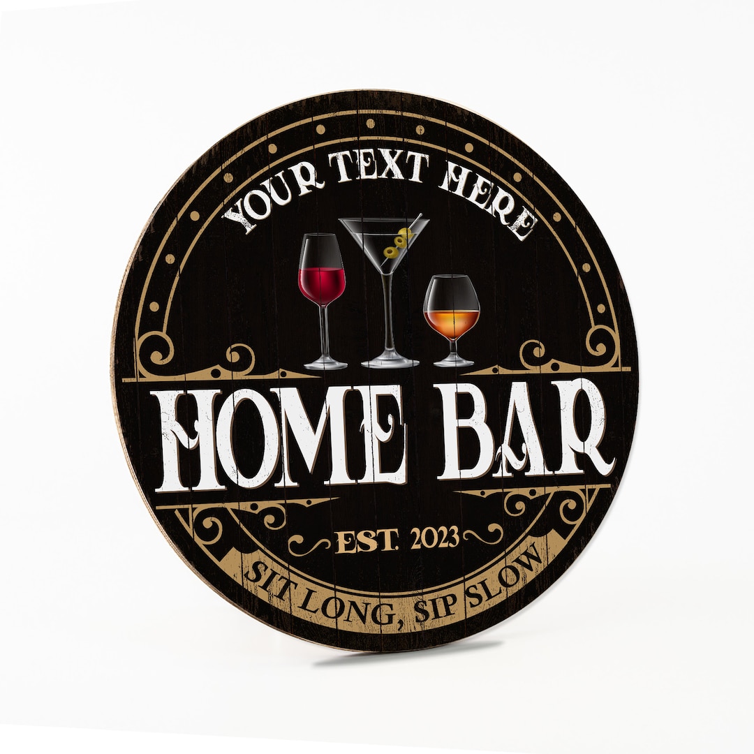 Personalized Bar Sign Home Bar Sign Custom Bar Sign Bar Decor for Home ...