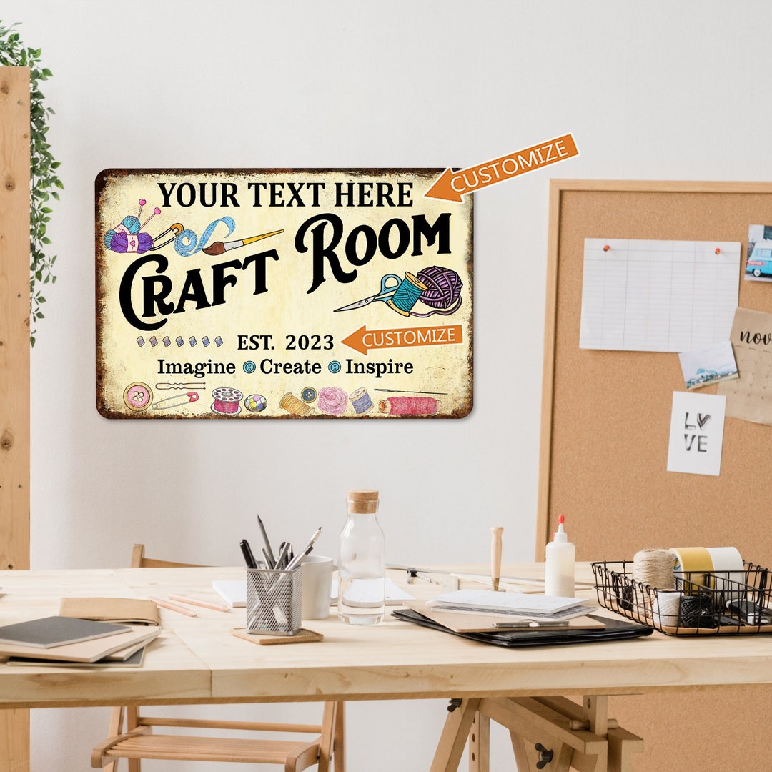 Personalized Craft Room Sign Sewing Room Decor Craft Wall Art Knitting ...
