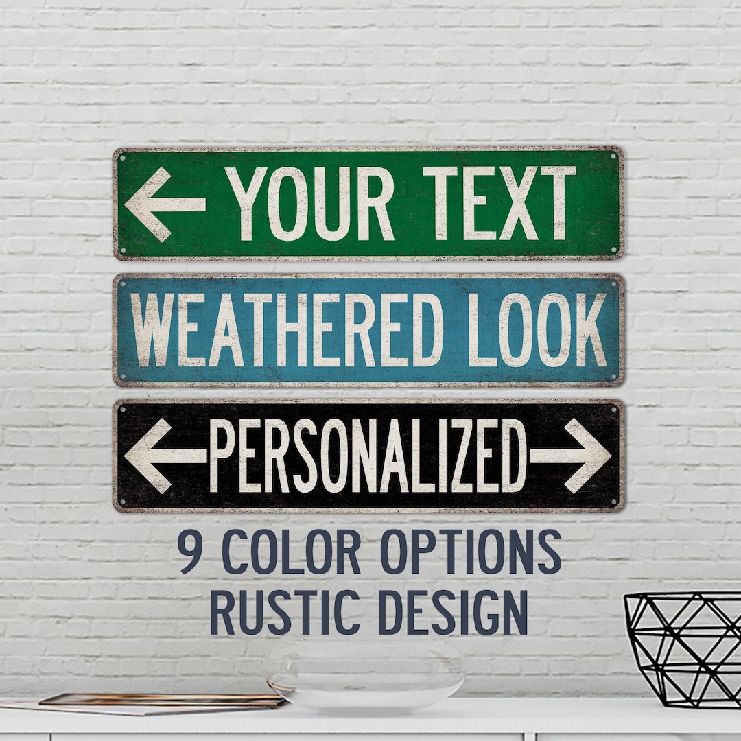 Personalized Street Sign Custom Sign Rustic Designed Street Name ...