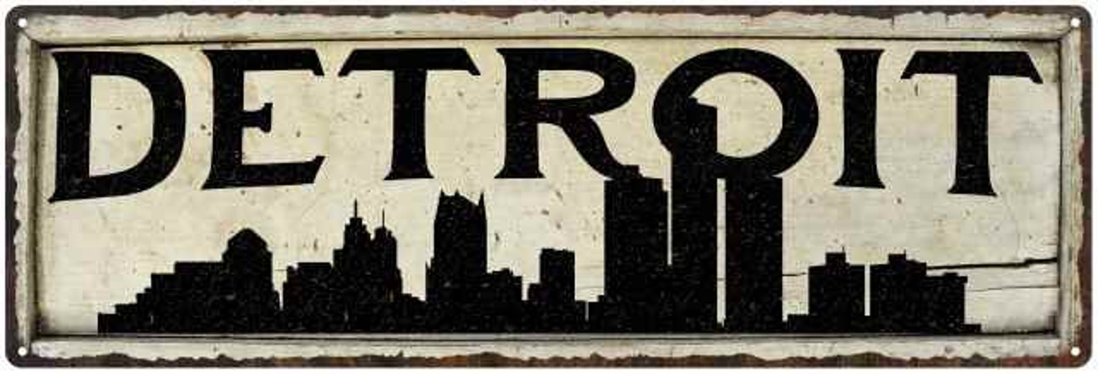 Detroit City Sign Detroit Sky Line Silouette Wall Decor Chic - Etsy