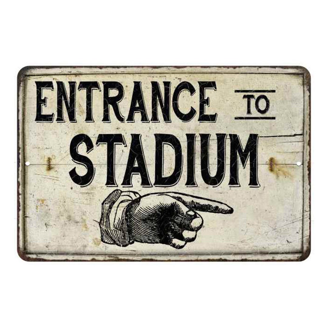 Entrance to Stadium Sign, Vintage Look Sports Stadium Decor, Chic ...