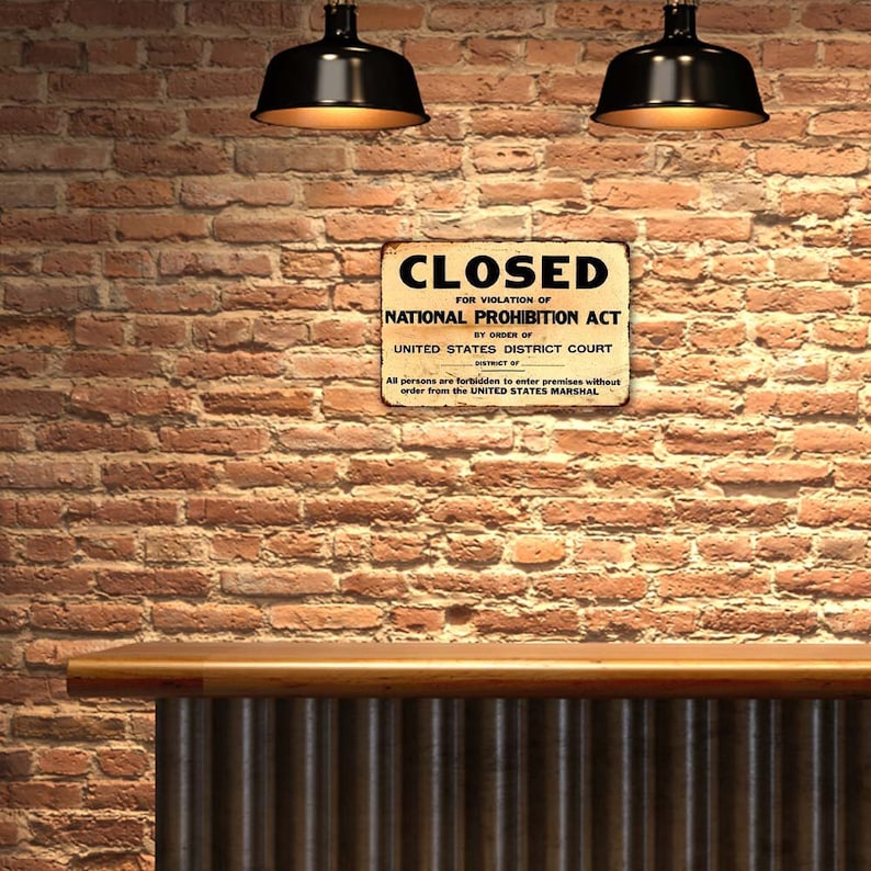 Home Bar Sign, Closed for Prohibition Sign, Vintage Looking ...