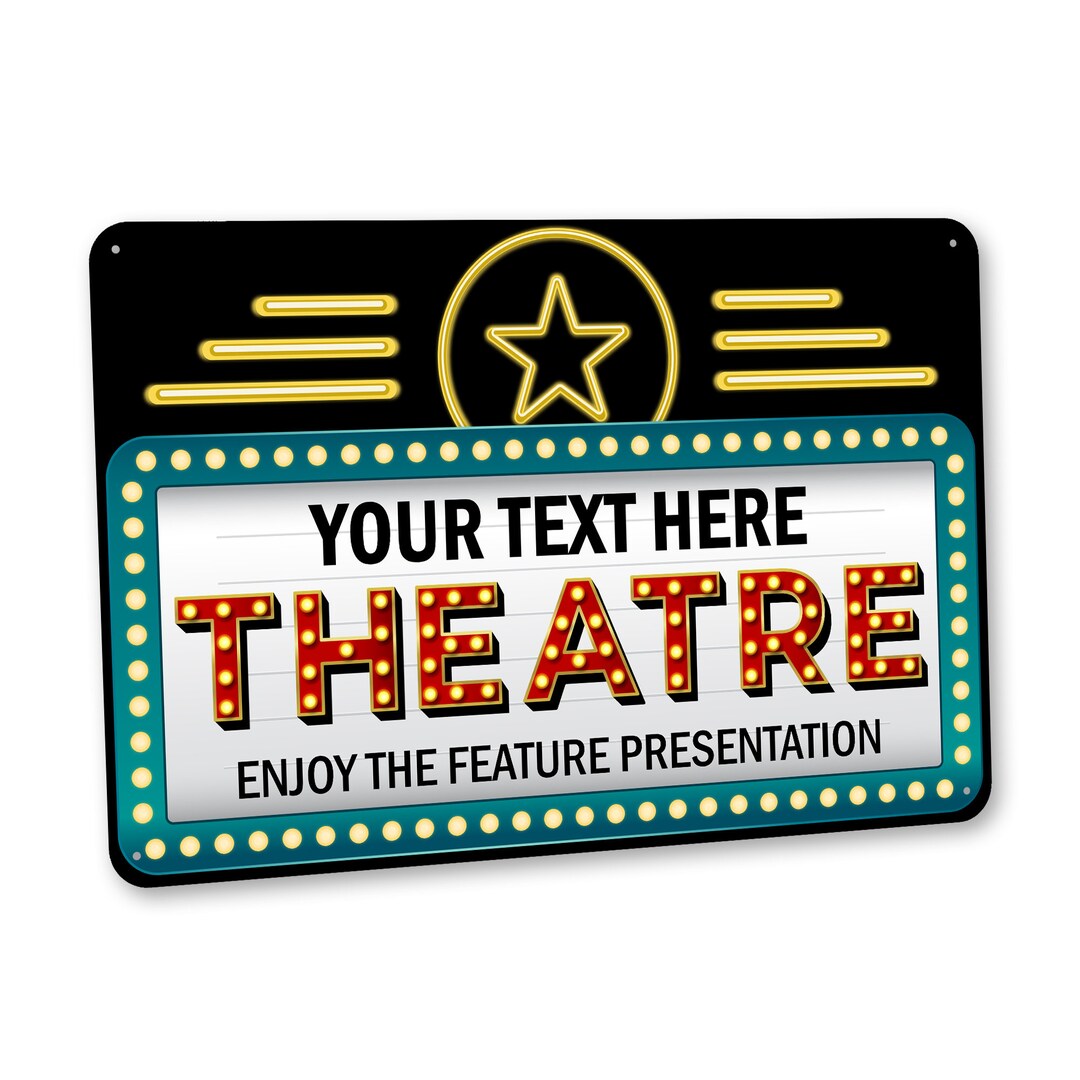 Custom Theater Room Sign Personalized Home Theater Sign Home Theater ...