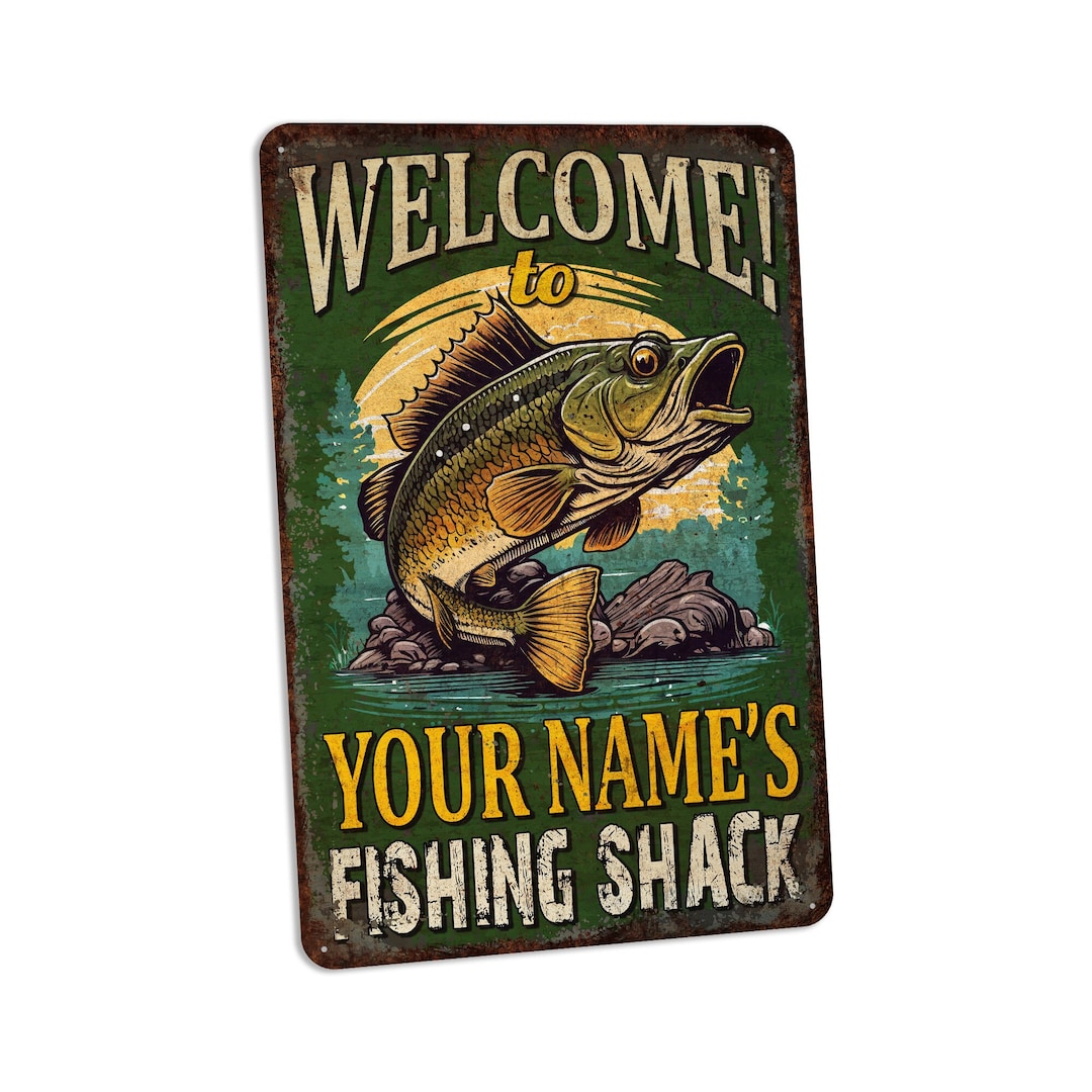 Custom Fishing Sign, Personalized Signs, Fishing Decor, Fishing Gifts ...