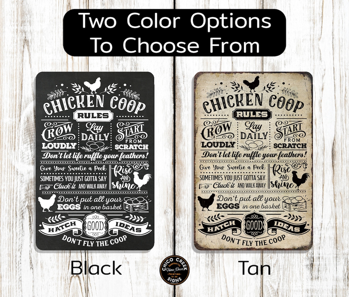 Chicken Coop Rules Sign Farmhouse Barn Fresh Eggs Say Cluck - Etsy